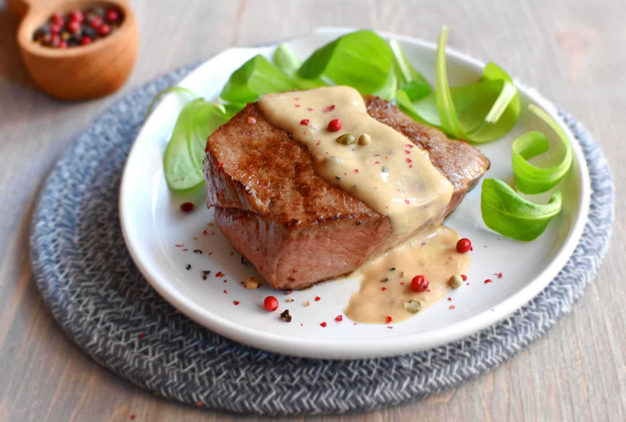 Pavé de rumsteak aux poivres healthy - Recette Plat sain