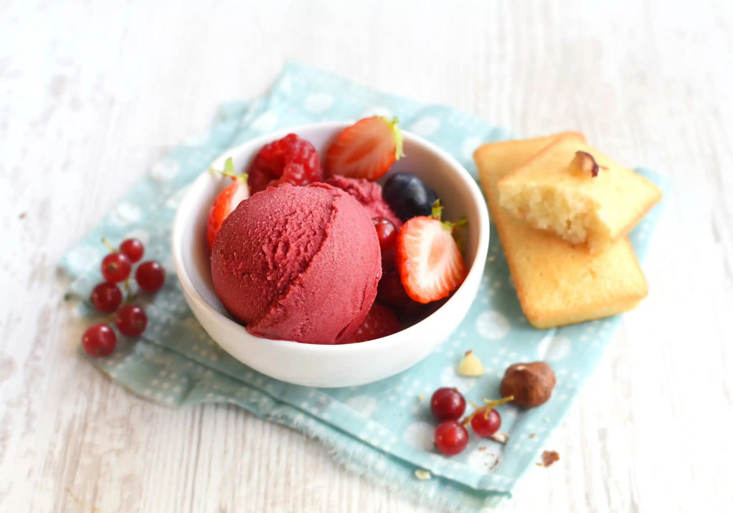 Sorbet maison aux fruits rouges et financiers à la noisette healthy ...